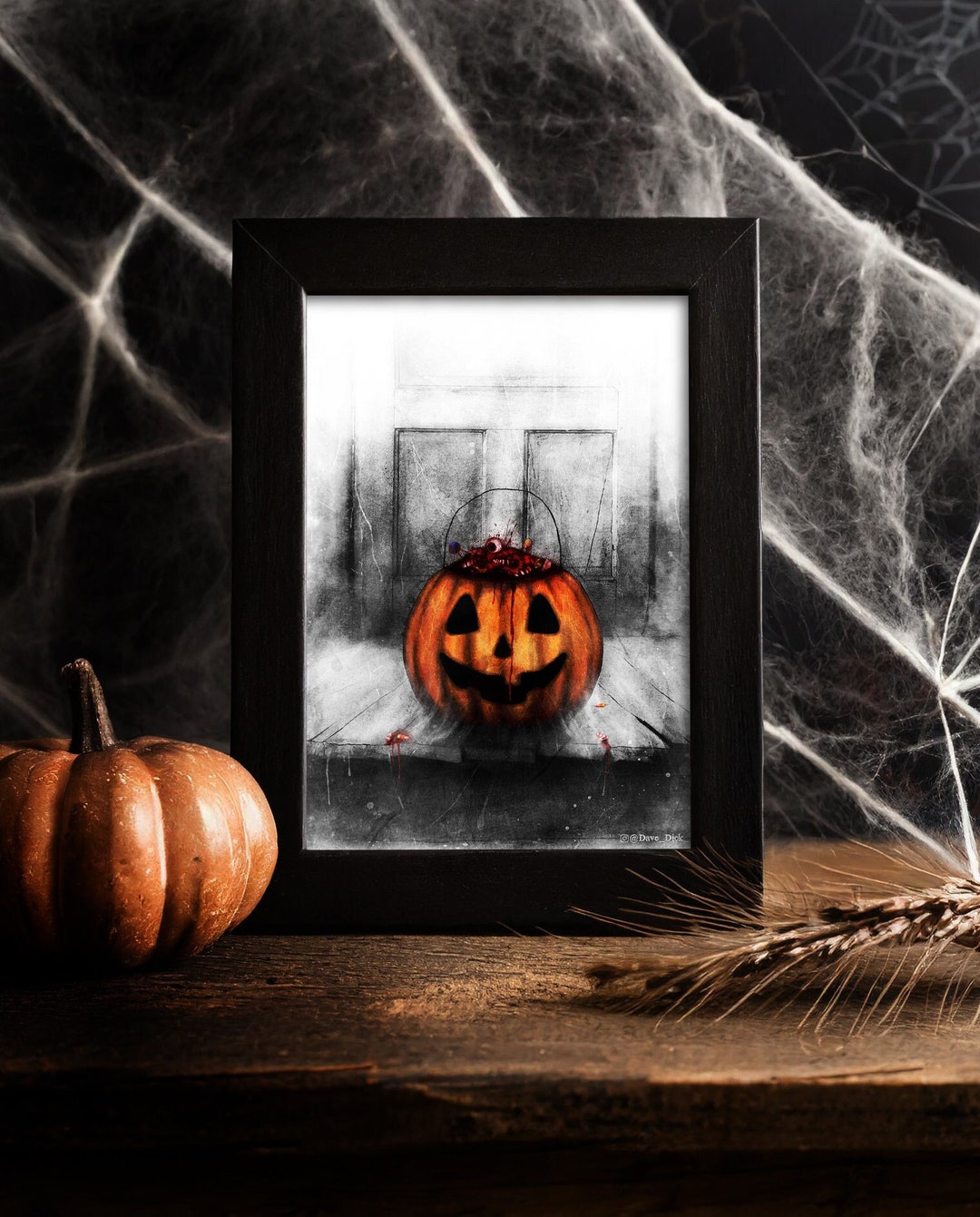 Haunted Candy Bowl Art Print - Spooky Halloween Decor - Small Horror ...