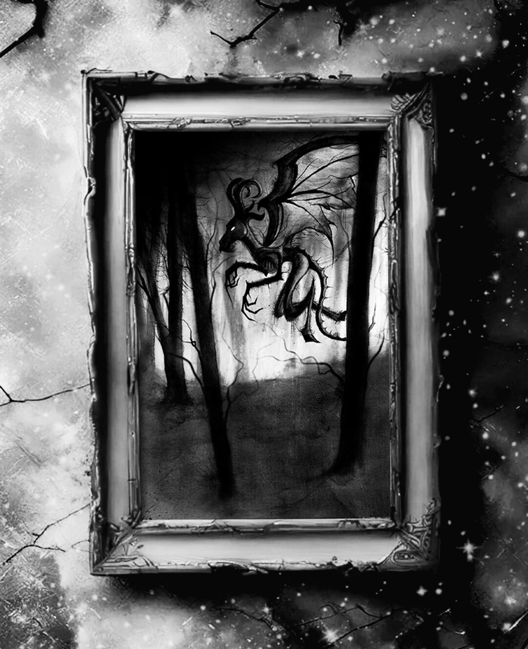 The Jersey Devil Cryptid Wall Art Print, Folklore Art Print, Spooky Art ...