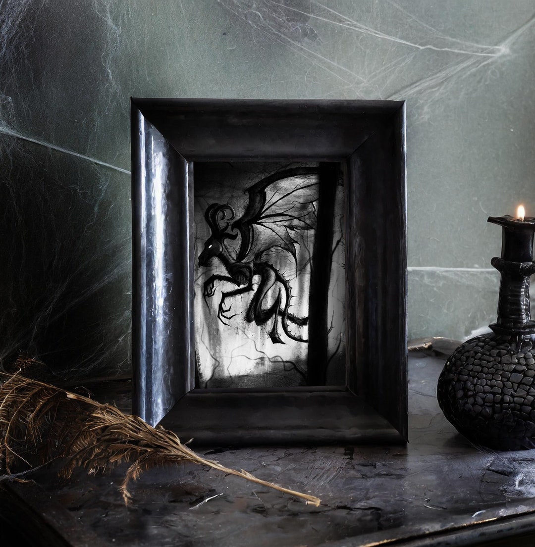 The Jersey Devil Cryptid Small Art Print, Wall Art for Home, Creepy ...