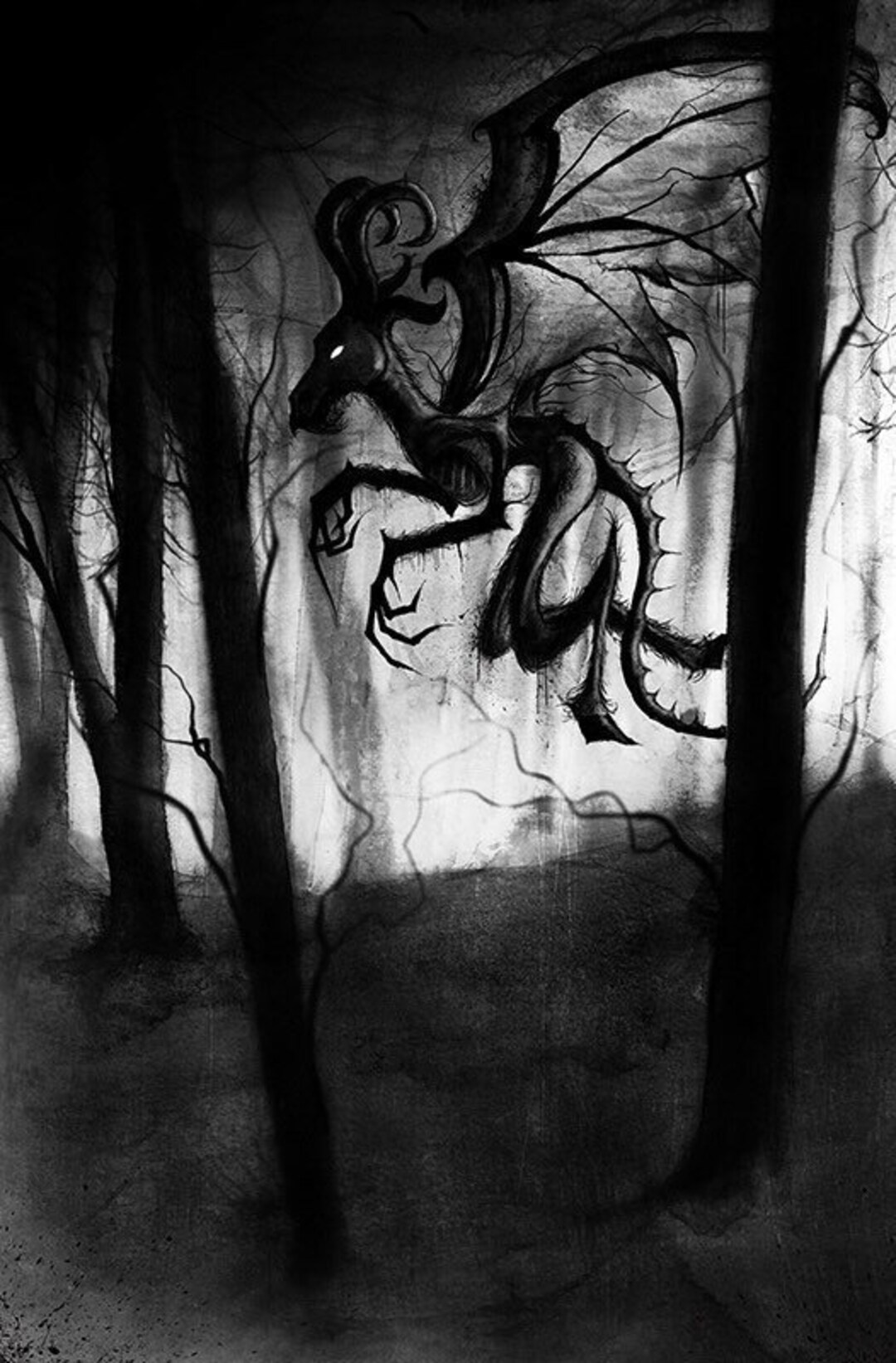 The Jersey Devil Cryptid Wall Art Print, Folklore Art Print, Spooky Art ...