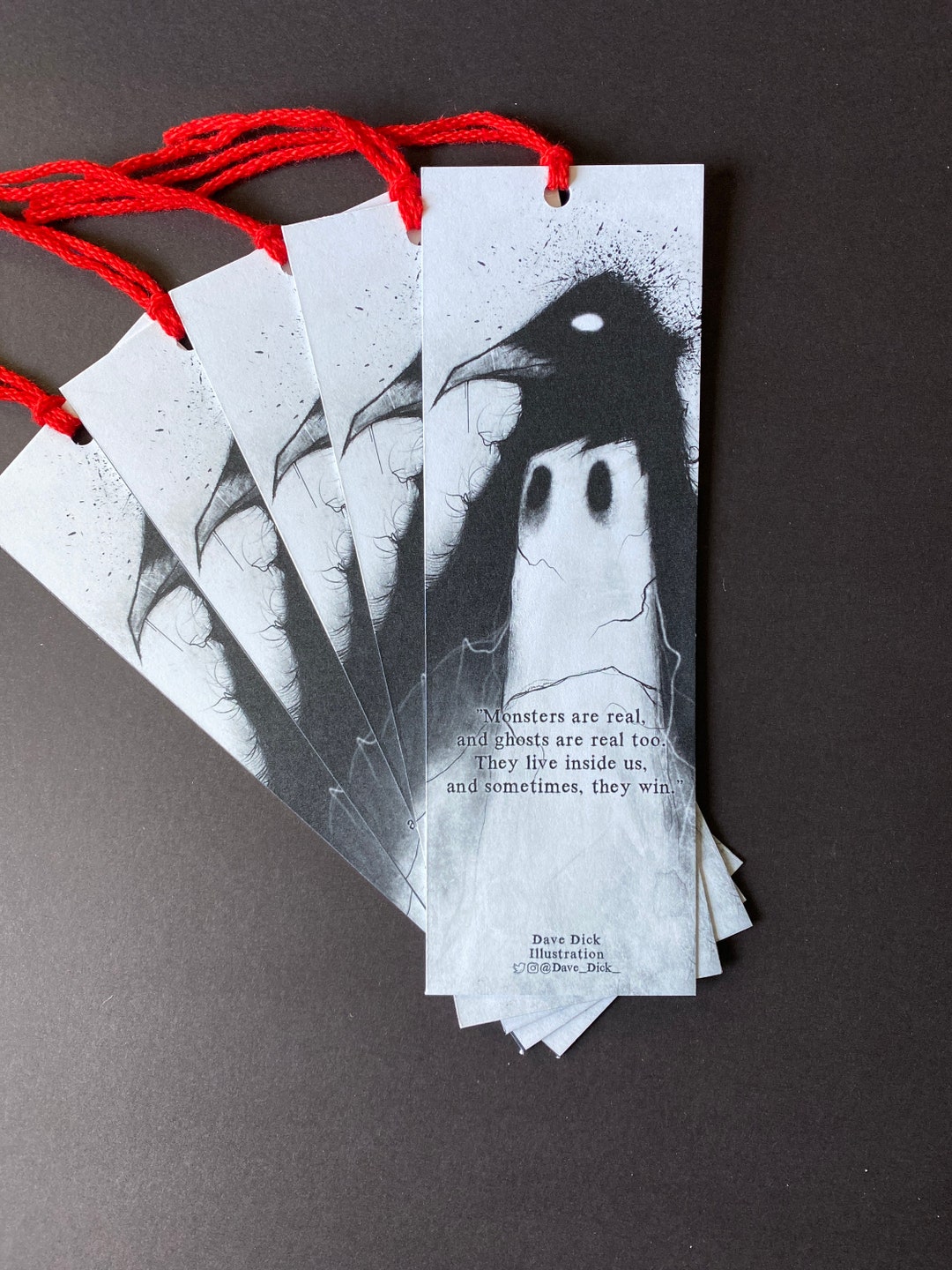 Ghost Raven Dark Art Bookmark, Gifts for Book Lovers - Etsy