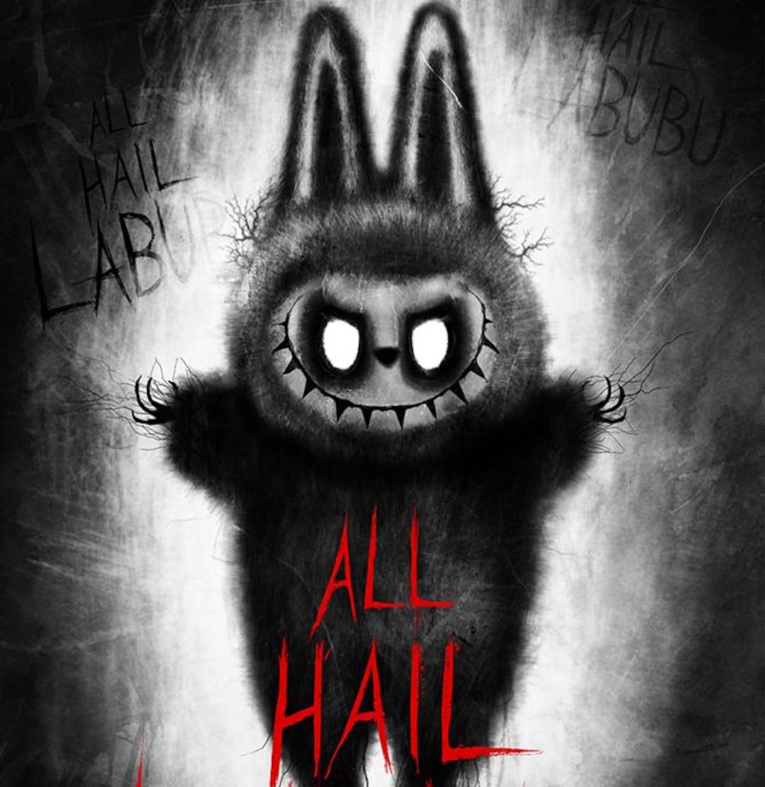 Horror Labubu Figurine Print - Gothic Dark Art Poster - Creepy Spooky ...