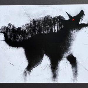 Wolf Wall Art Print, the Snarly Yow, Wall Art for Home, Folklore Art ...