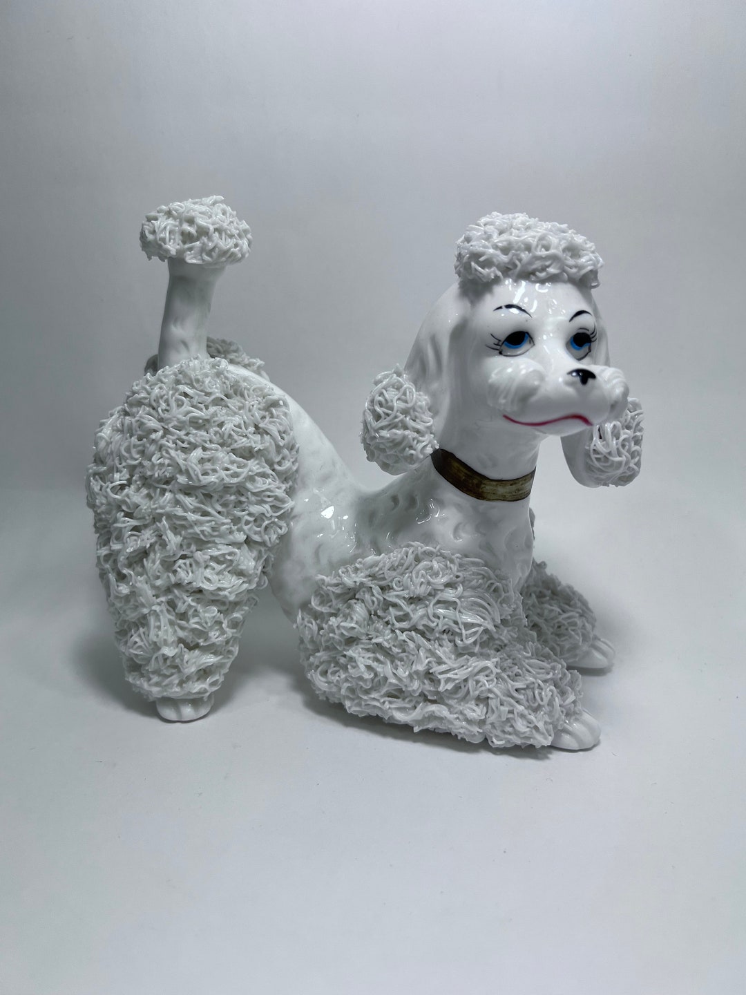 Large Vintage White Spaghetti Poodle Figurine - Etsy