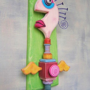 Angel Totem 2, Found Object Wall Sculpture, Angel Wall Art, Angel ...