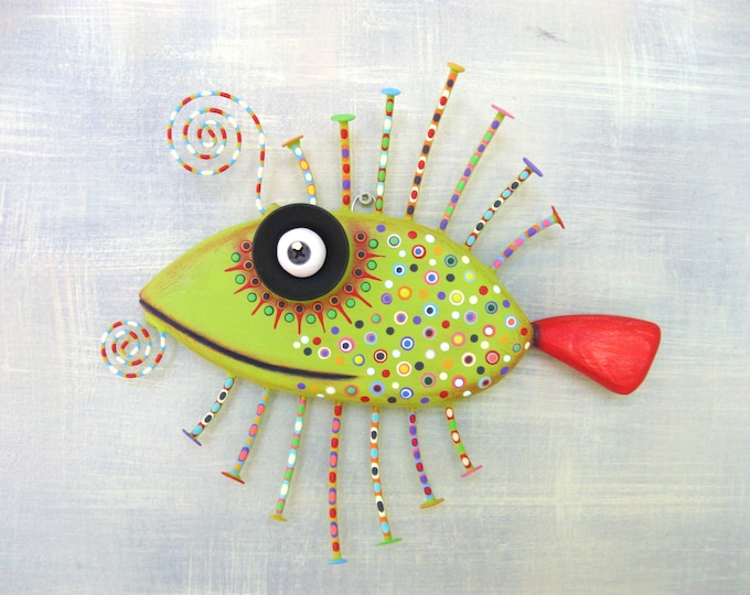Green Perch, MADE to ORDER, Fish Wall Art, Fish Carving, Wooden Fish ...