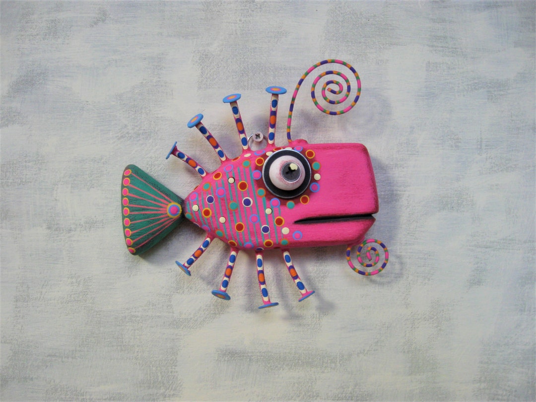 Pink Herring, MADE to ORDER, Fish Wall Art, Fish Carving, Found Object ...