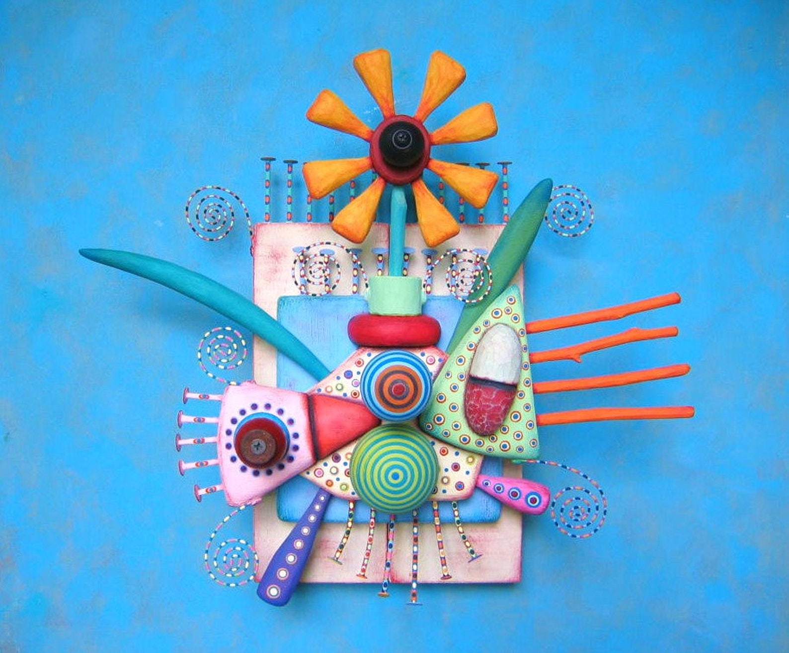 Wild Daisy Found Object Wall Sculpture Wood Carving - Etsy