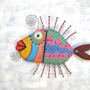 Parrotfish, Fish Wall Art, Whimsical Fish Art, Found Object Fish ...