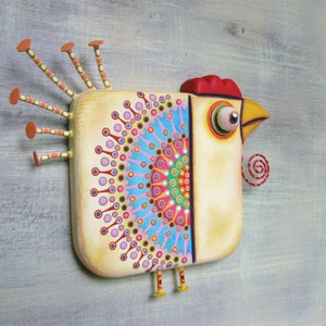 Zen Hen, MADE to ORDER, Chicken Wall Art, Found Object Chicken ...