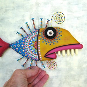 Groovy Tuna, Fish Wall Art, Fish Carving, Found Object Fish Sculpture ...