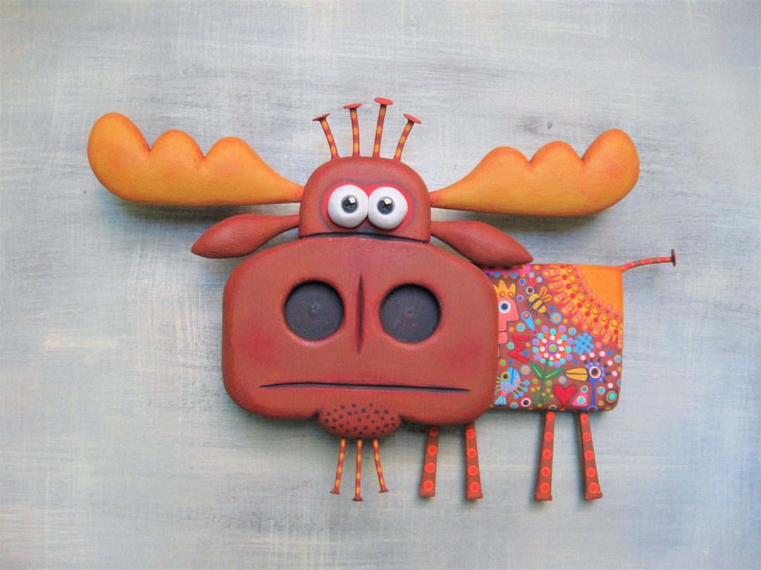Doodle Moose, Found Object Moose Sculpture, Moose Wall Art, Moose ...