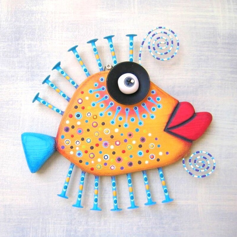 Whimsical Fish Art - Etsy