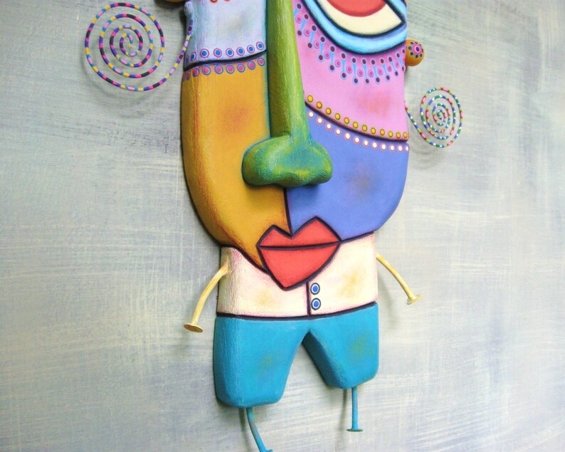 Bogart Found Object Wall Sculpture Figure Sculpture - Etsy