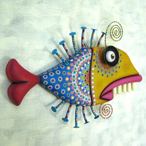 Groovy Tuna, Fish Wall Art, Fish Carving, Found Object Fish Sculpture ...