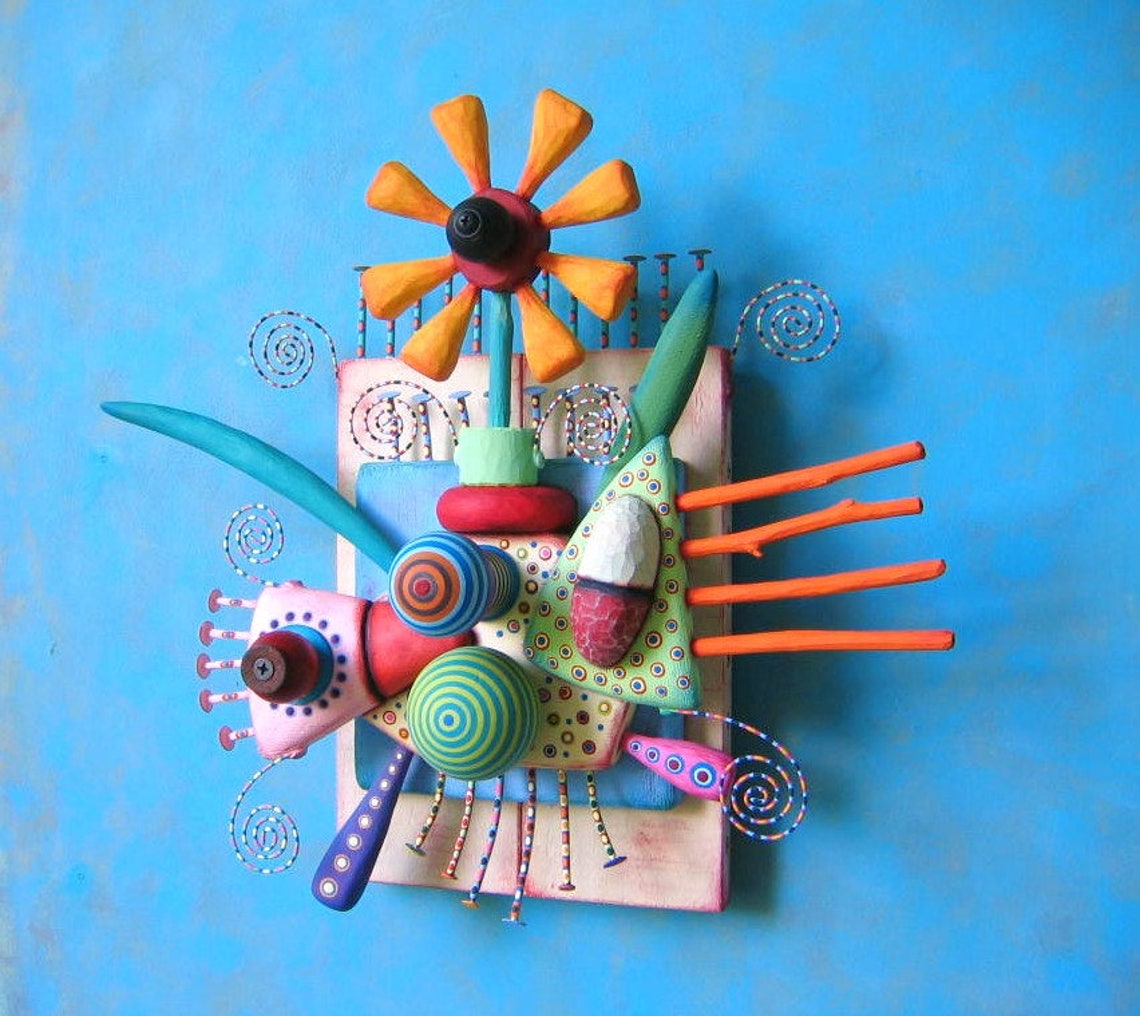 Wild Daisy Found Object Wall Sculpture Wood Carving - Etsy