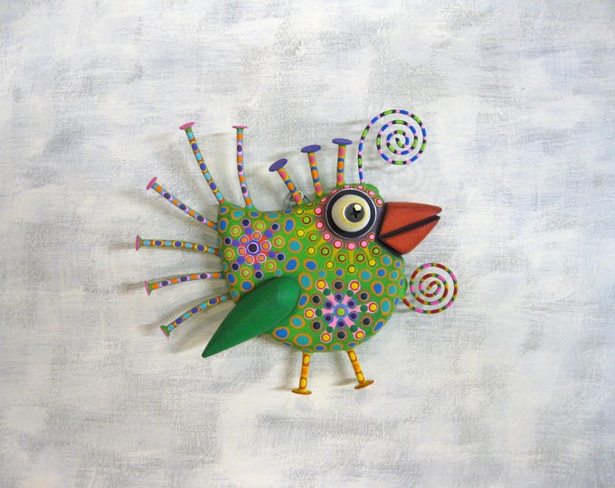 Zen Wren, Bird Wall Art, Bird Carving, Whimsical Bird Art, Found Object ...