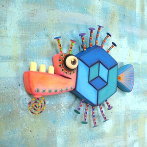 Cubed Cod, Fish Wall Art, Fish Carving, Found Object Fish Sculpture ...