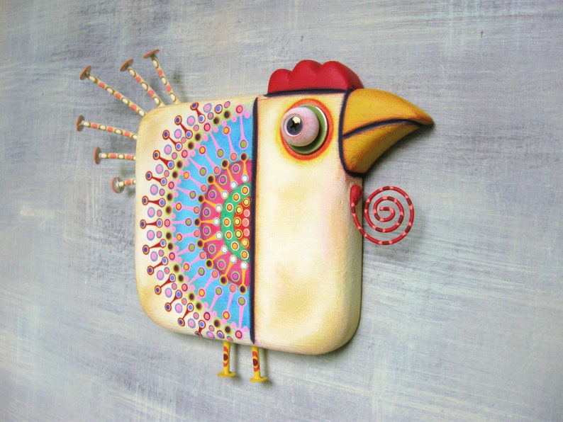 Zen Hen MADE to ORDER Chicken Wall Art Found Object Wall - Etsy