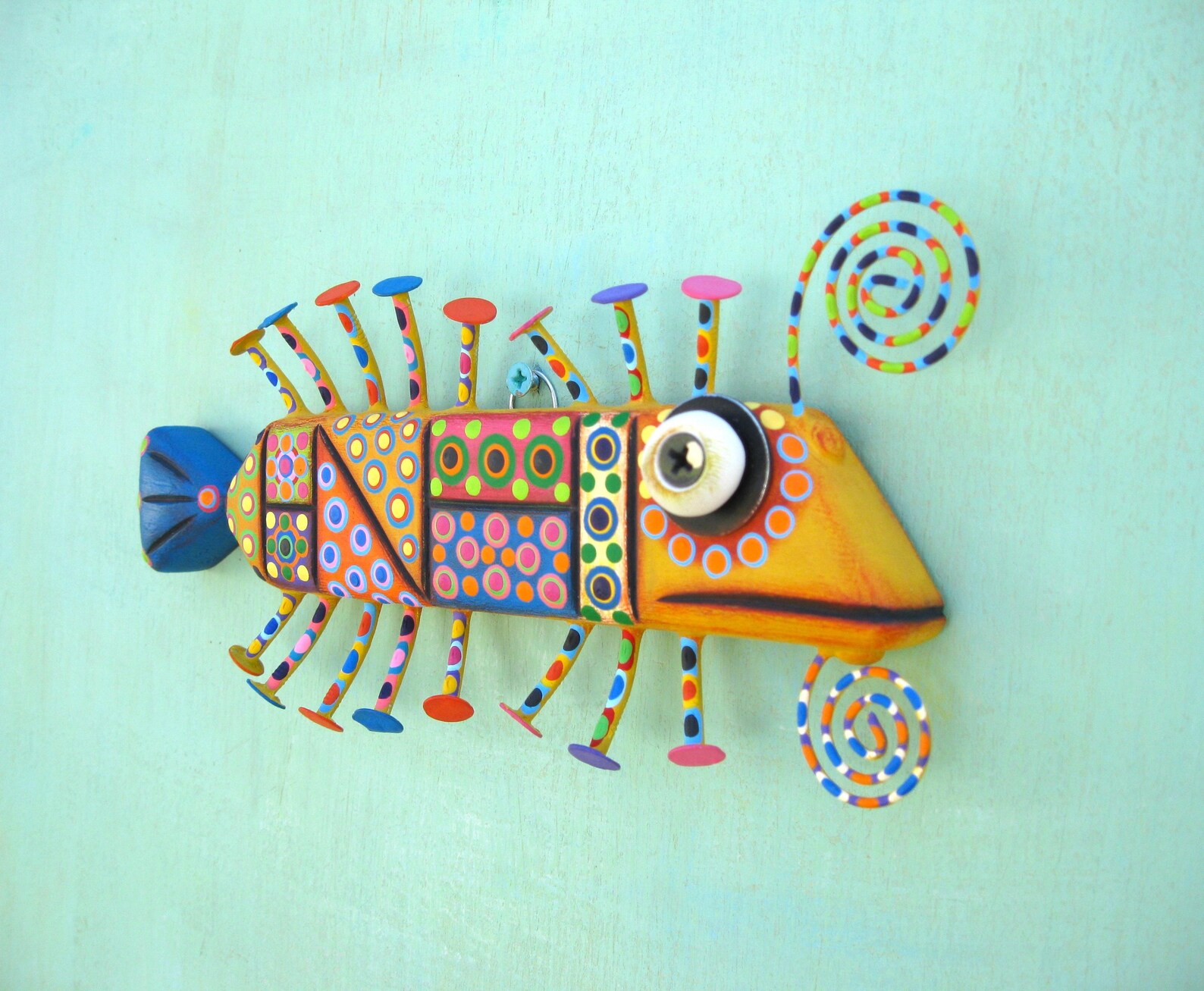 Handmade Fish Wall Art, 'artsy Sardine', Found Object Sculpture, Wood ...