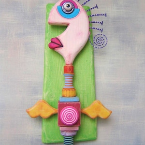 Angel Totem 2, Found Object Wall Sculpture, Angel Wall Art, Angel ...