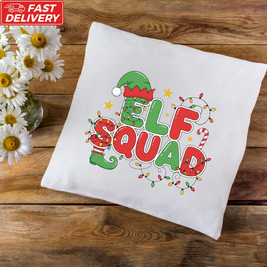 Elf Squad DTF Transfer, Ready to Press Funny Christmas Family Matching ...