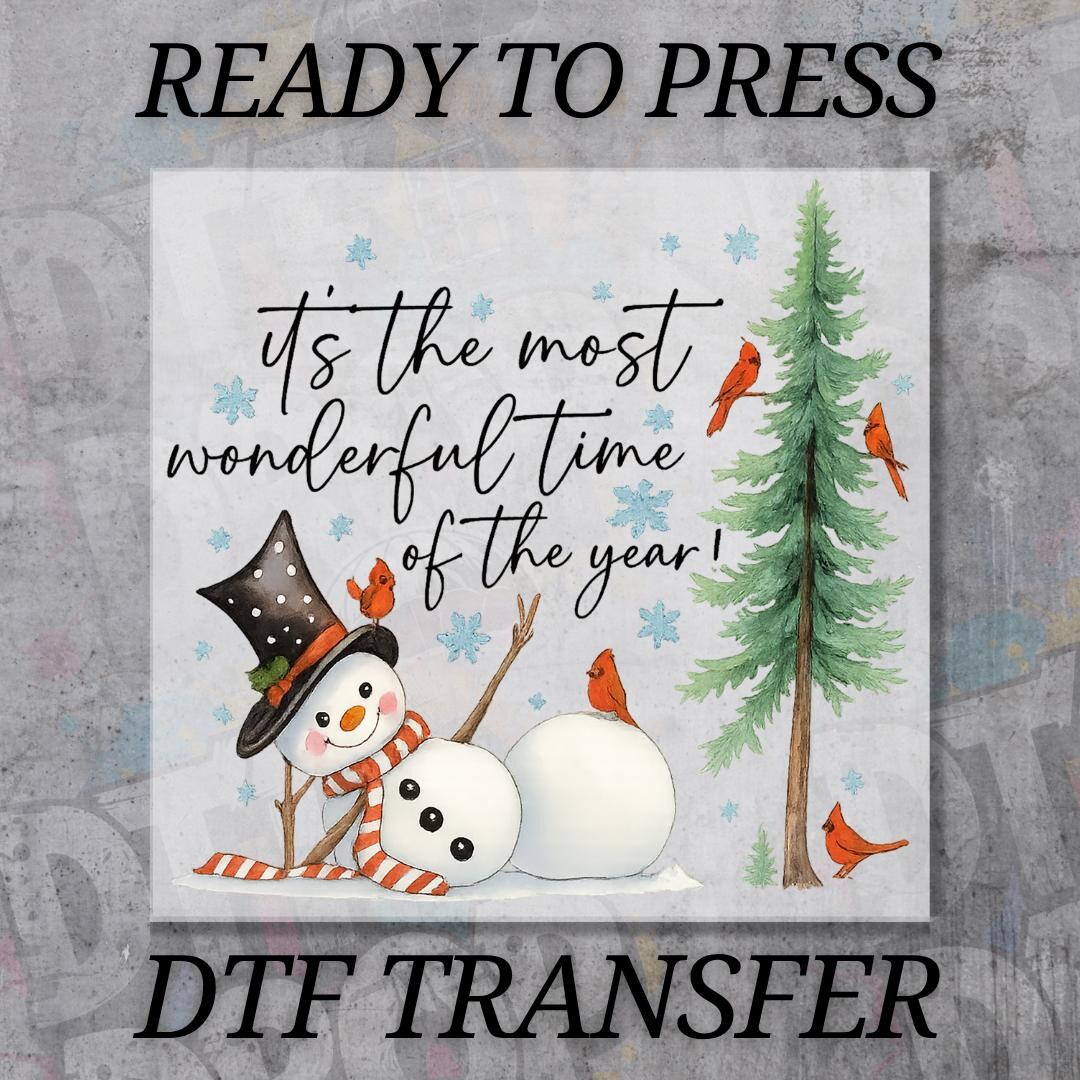 Preppy Christmas Snowman DTF Transfer, Ready to Press Heat Decal for ...