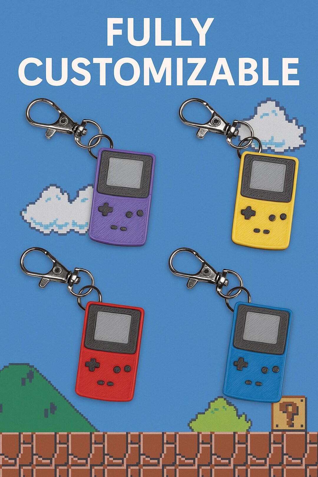Nintendo-inspired Handheld Keychain – Fully Customizable! Miniature ...