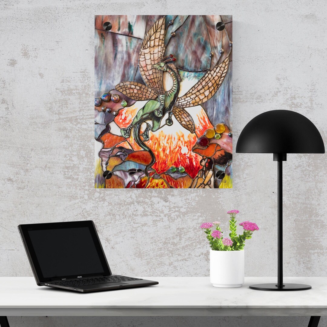 Stained Glass Effect Acrylic Wall Art: Colorful Window Inspired Print ...