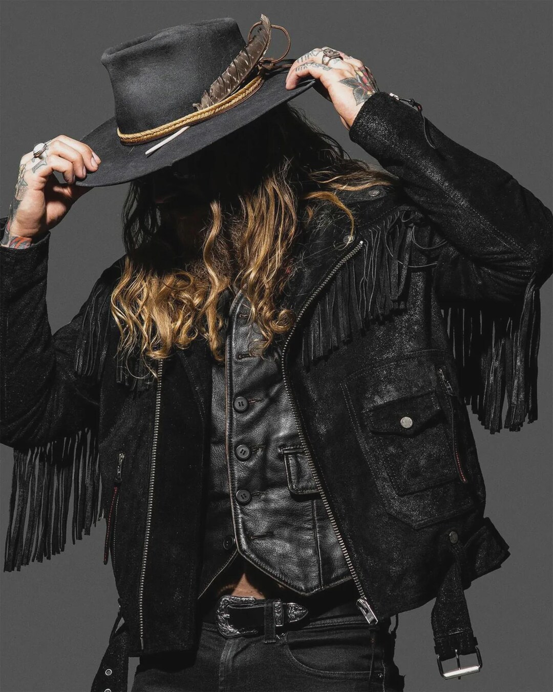 Mens Black Suede Fringe Moto Jacket | Western Leather - Etsy