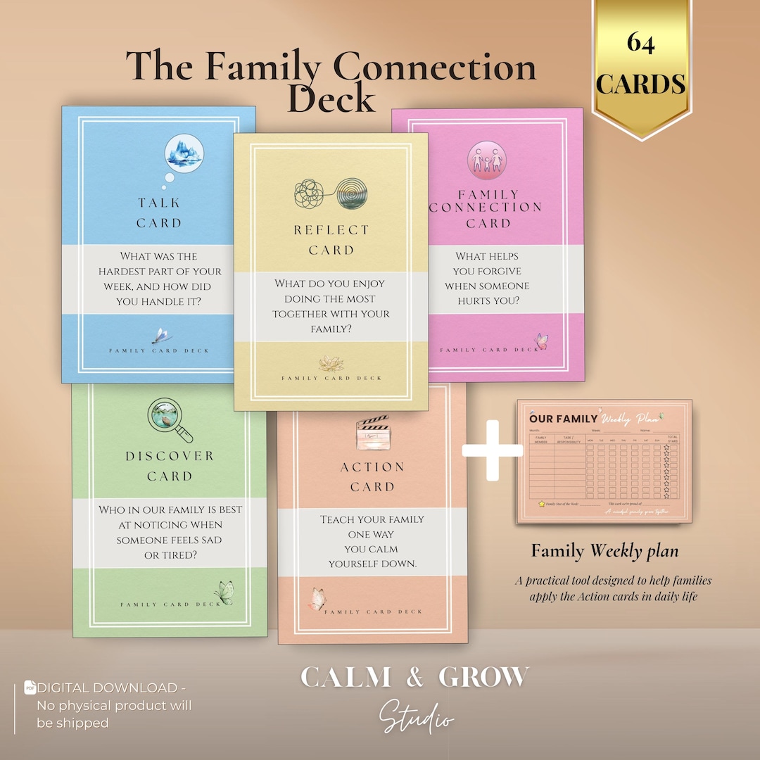 Family Connection Card Deck, CBT Therapy, Communication Skills (digital ...