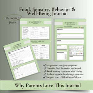 Kids Behavior Journal Printable, Child Mood & Food Tracker, Emotional ...