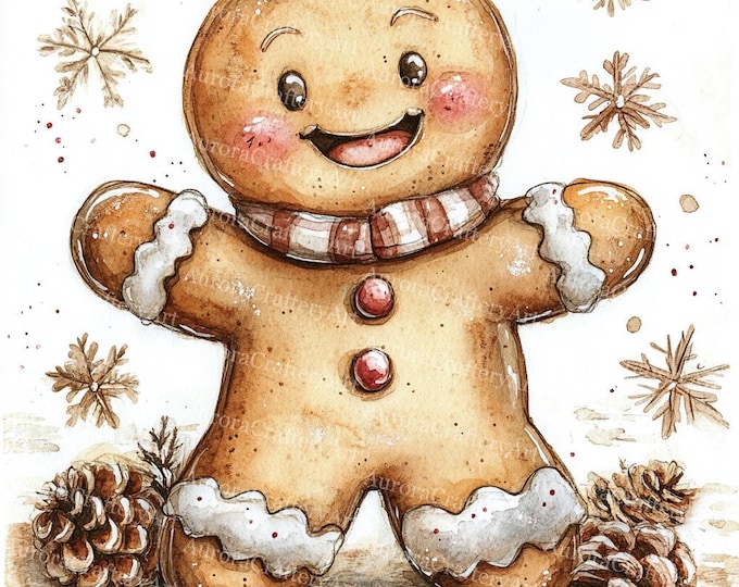 Cute Gingerbread Man Clipart | 11 High-quality Jpgs | Adorable ...