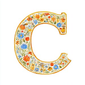 26 Floral Alphabet Clipart, Cute Alphabet Clipart, Watercolor Floral ...