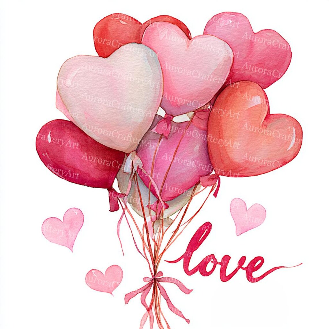 13 Valentine Day Balloons Clipart, Coquette Heart Balloons, Printable ...