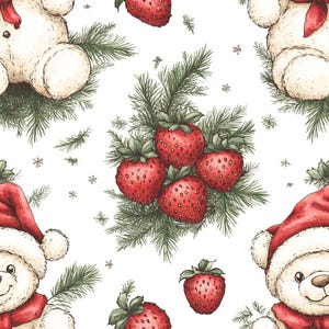 11 Christmas Teddy Bears Seamless Pattern, Teddy Bears, Printable ...