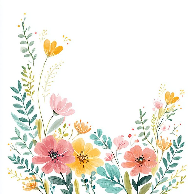 33 Cute Floral Broader Clipart, Spring Florals Frame Borders ...