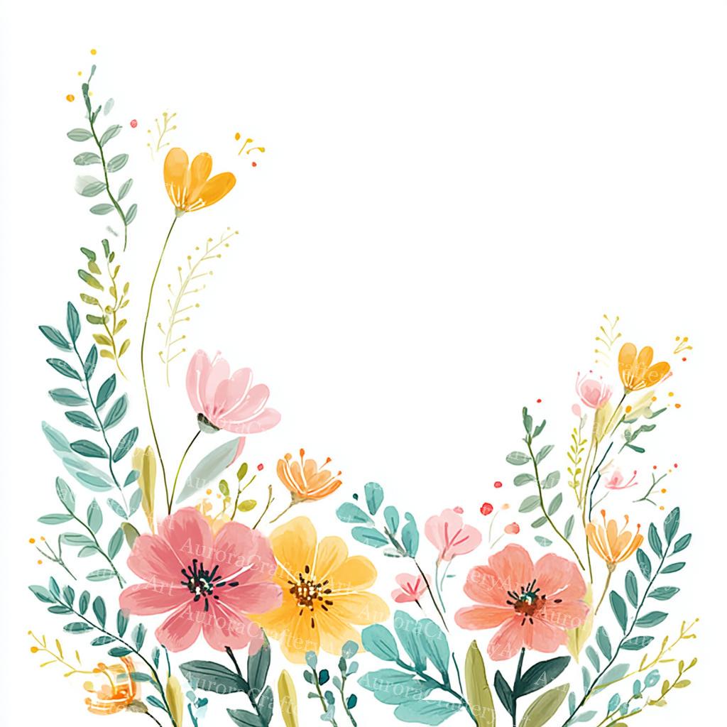 33 Cute Floral Broader Clipart, Spring Florals Frame Borders ...