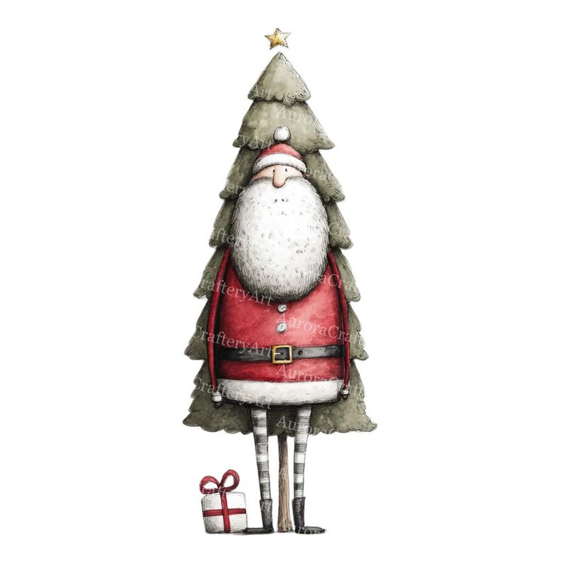 26 Whimsical Santa Clipart Bundle: Christmas Graphics, Crafts & Decor ...