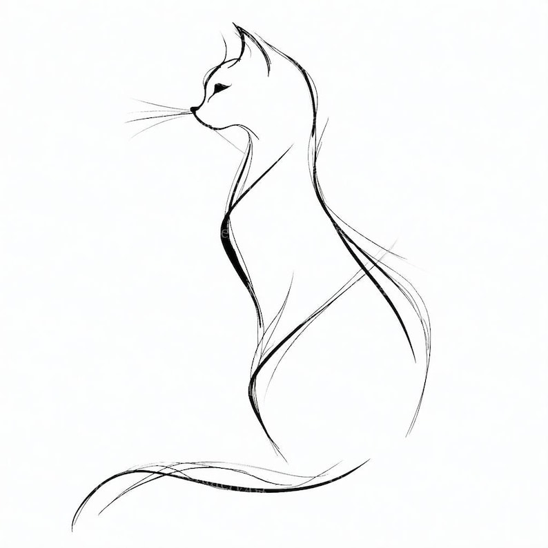 16 Minimalist Cat Line Art Bundle (digital Download) - Etsy