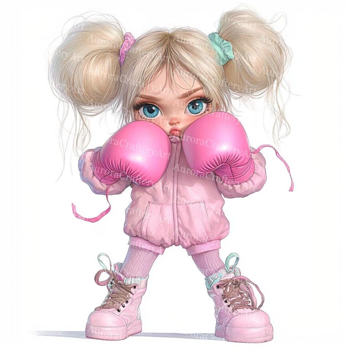 18 Quirky Boxing Girl Clipart, Whimsical Girl, Cute Pink Girl ...