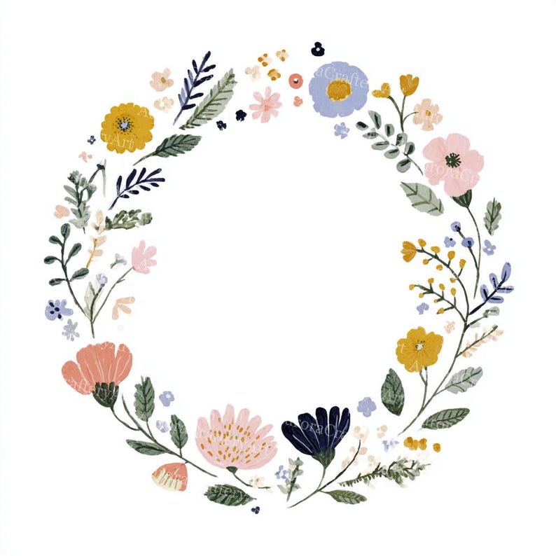 18 Cute Floral Frames Clipart, Spring Florals Frame Borders, Wildflower ...