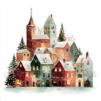 Christmas Village Houses, Christmas House Png, Christmas Houses, Winter ...
