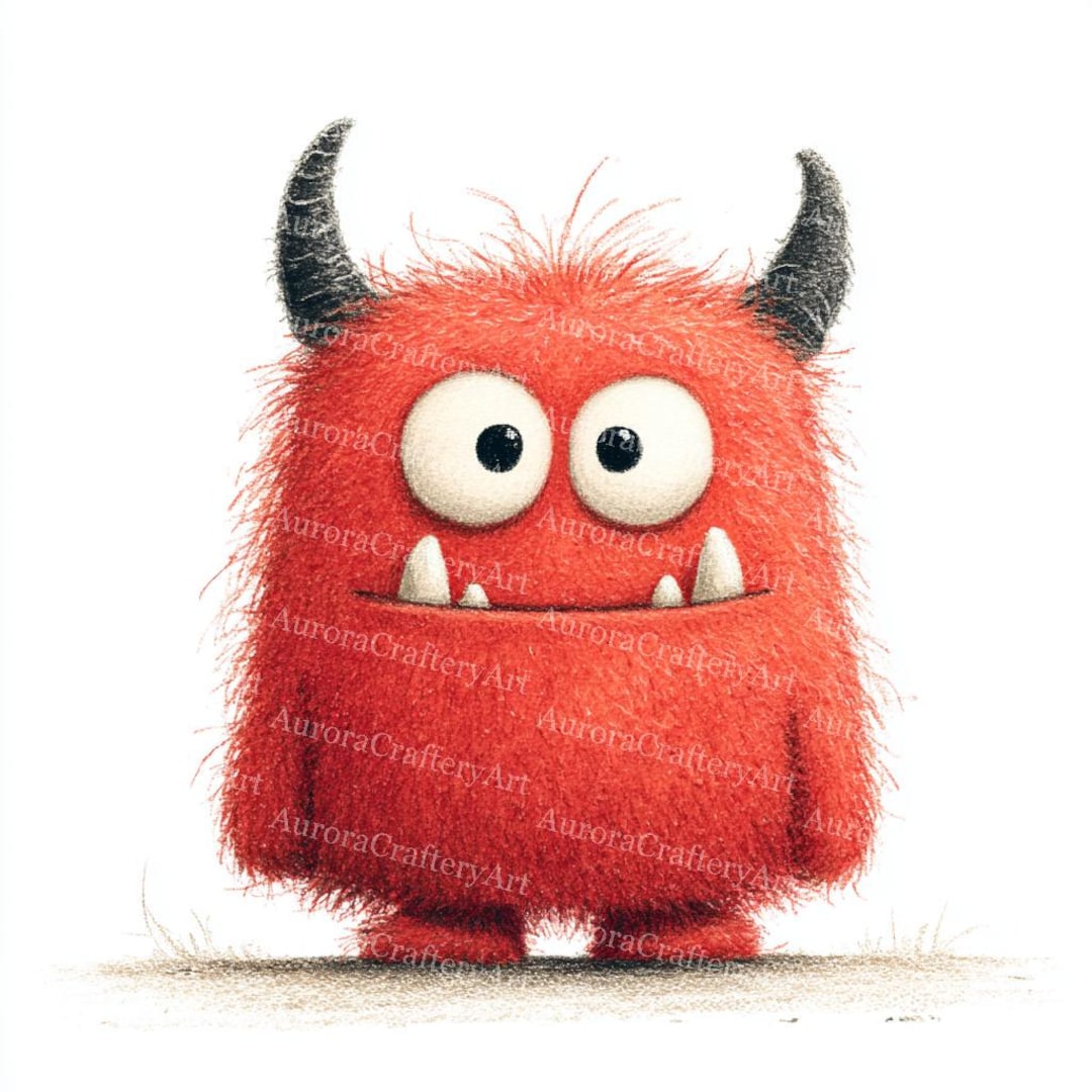 26 Cute Little Monsters Clipart Collection, Whimsical Watercolor ...