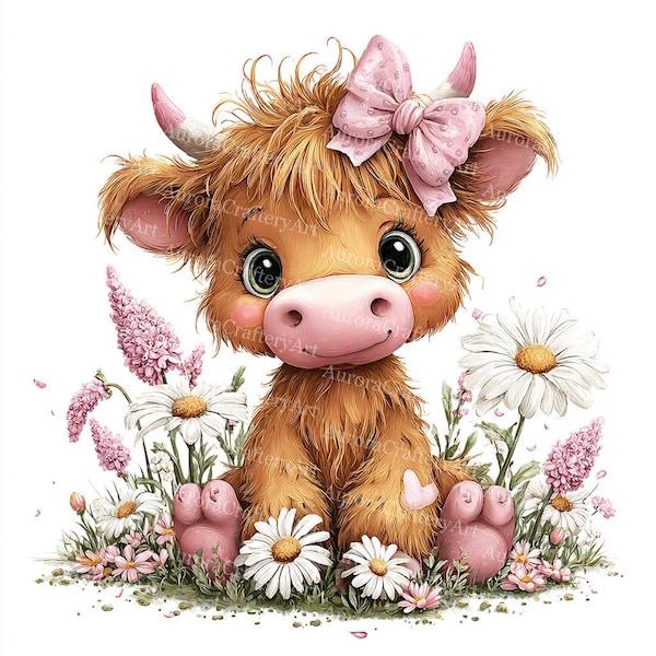 Highland Cow Shower Art - Etsy