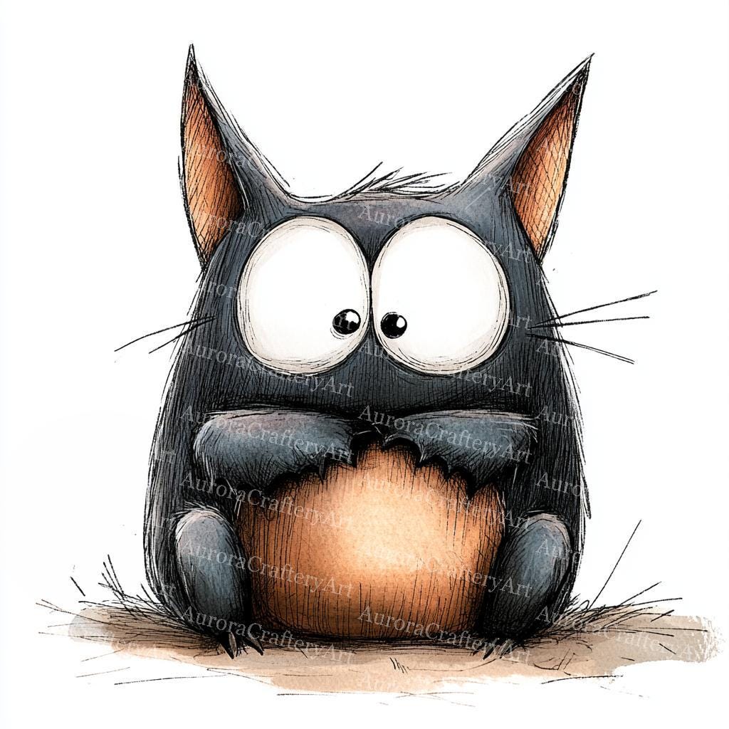 15 Quirky Bats Clipart, DIY Invitations and Card Making, Cute & Funny ...