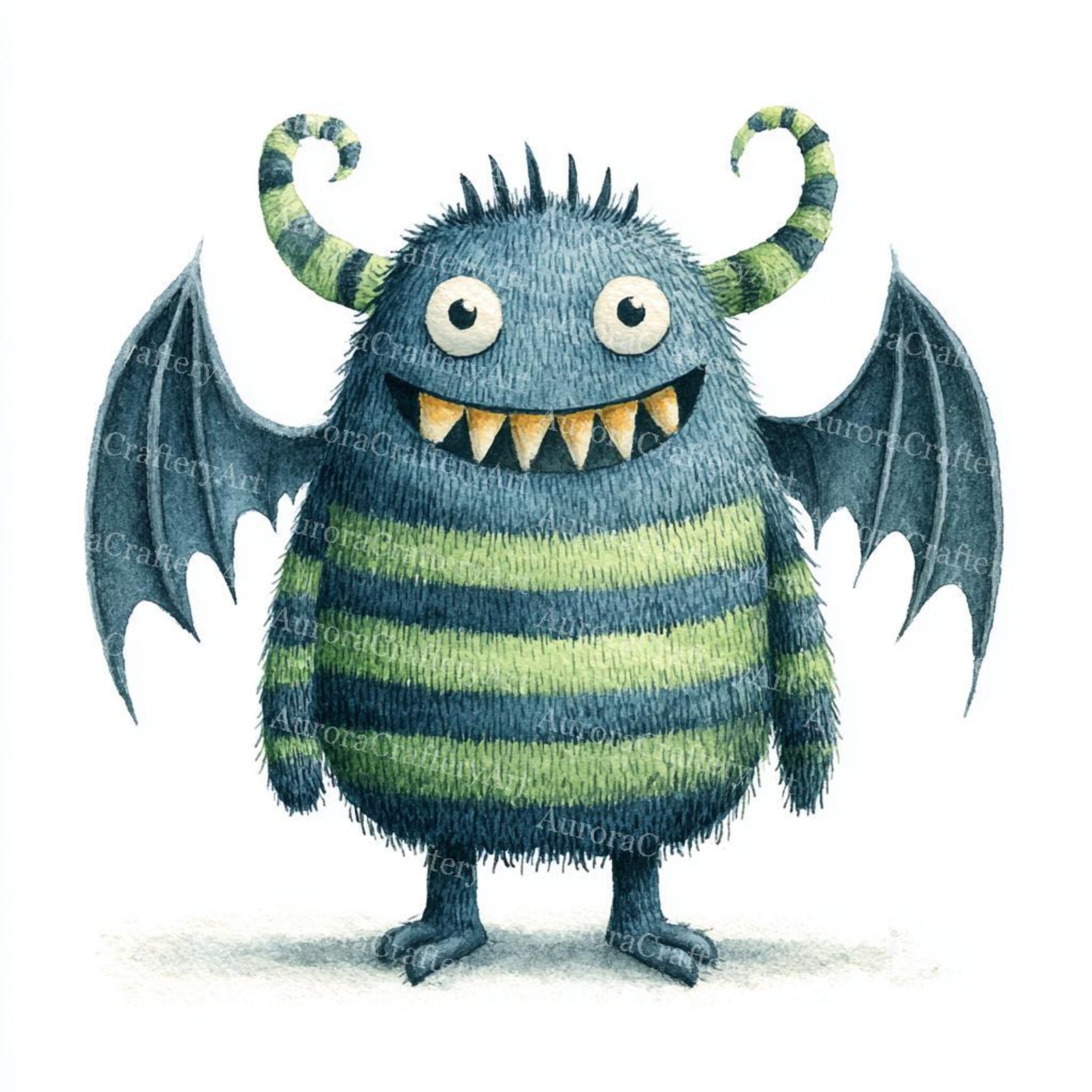 26 Cute Little Monsters Clipart Collection, Whimsical Watercolor ...