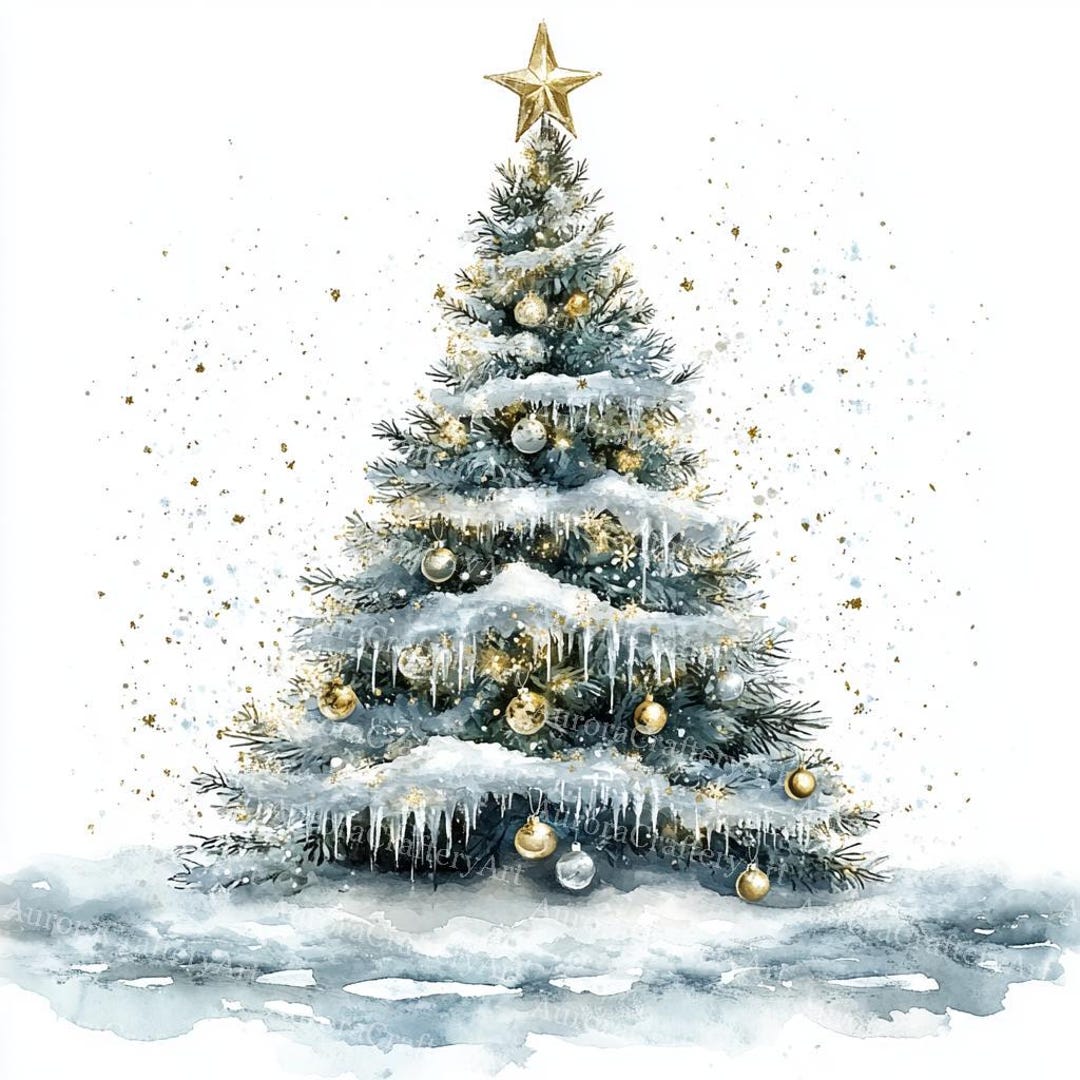 19 Christmas Tree Clipart, Christmas Card, Winter Festive Clipart ...