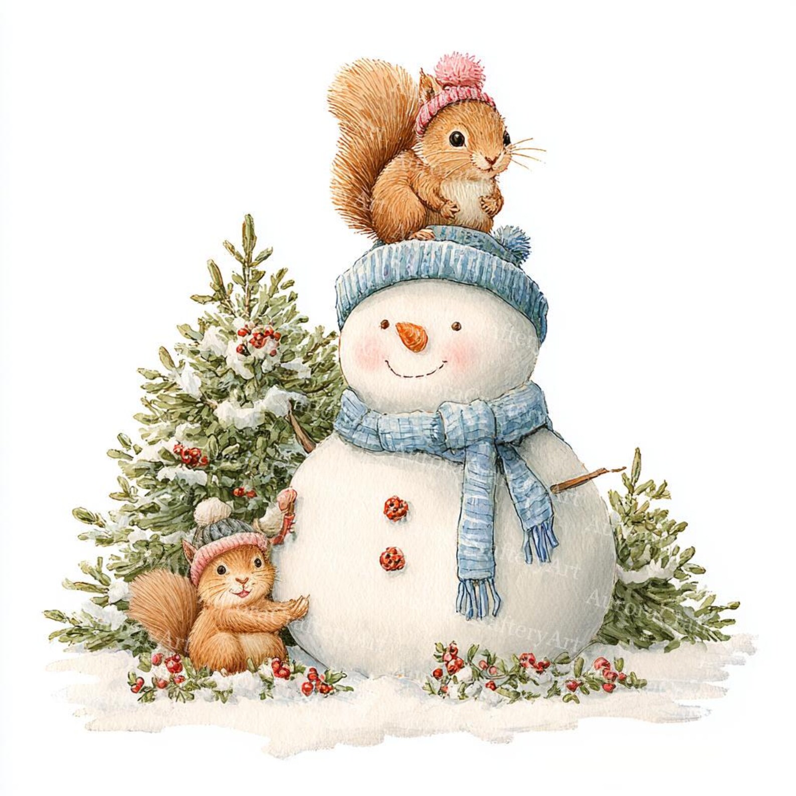 14 Winter Friends Clipart, Snowman Squirrel, Cute Holiday for Crafts ...