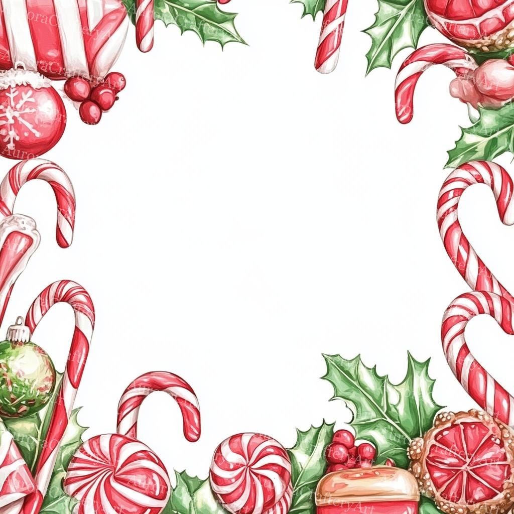 34 Watercolor Christmas Frame Clipart: Holiday Borders, Xmas Frame ...